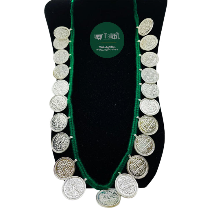 Hamel Silver Coin Necklace – Nepali Asarfi Jewelry – Mall ko