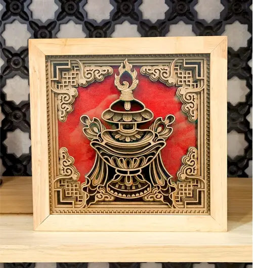 Traditional Ashtamangala Kalash Treasure Vase | Buddhist Decor – Mall ko