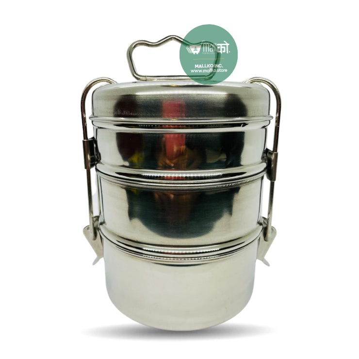 Stainless Steel Lunch Box (3-Tier) Tiffin Box | Mallko Store USA – Mall ko
